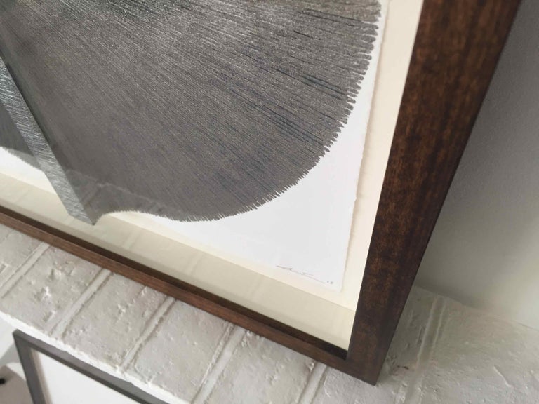 Silvia Lerin - Solid Rod XI: Silver Circle Painting on paper and wood ...