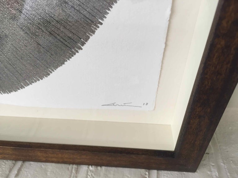 Silvia Lerin - Solid Rod XI: Silver Circle Painting on paper and wood ...