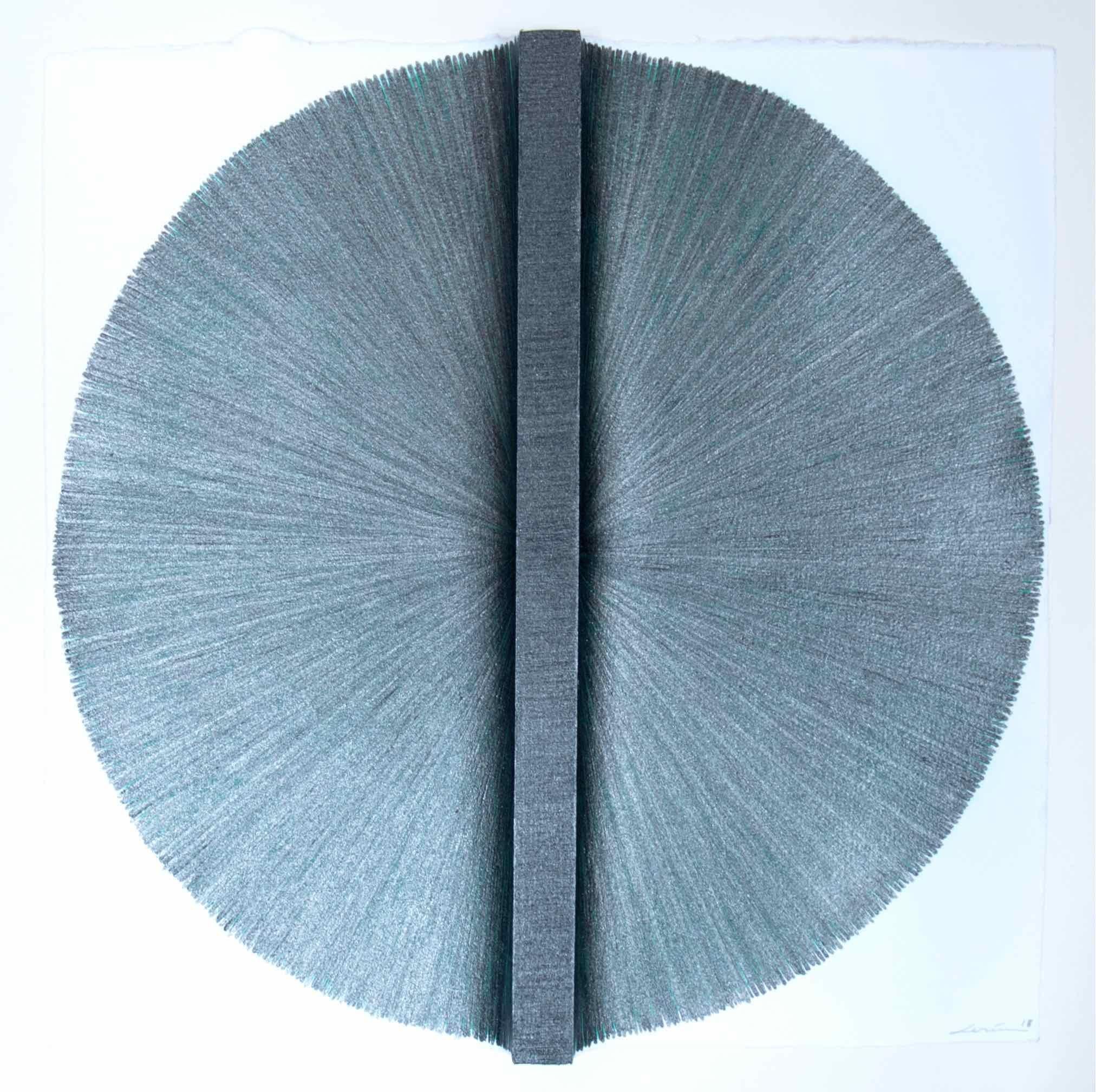 Silvia Lerin - Solid Rod XI: Silver Circle Painting on paper and wood ...