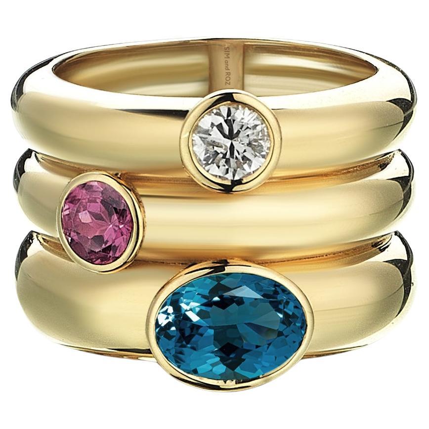 Customizable Sim and Roz 14K Yellow Gold Curved Band Ring with 0.99 ...