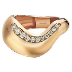 Customizable Sim and Roz 14K Yellow Gold Curved Band Ring with 0.99 ...