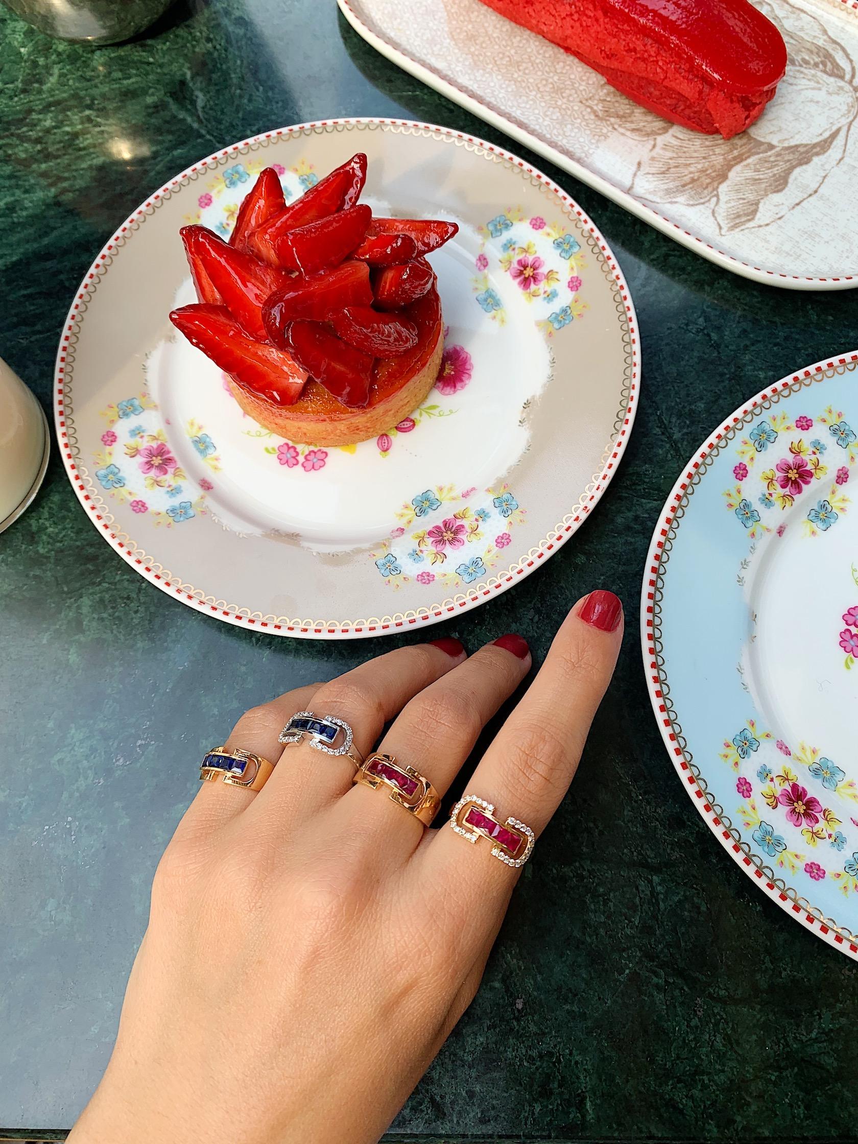 Customizable Sim and Roz 14K Rose Gold Ring with 0.79 Carats Princess ...