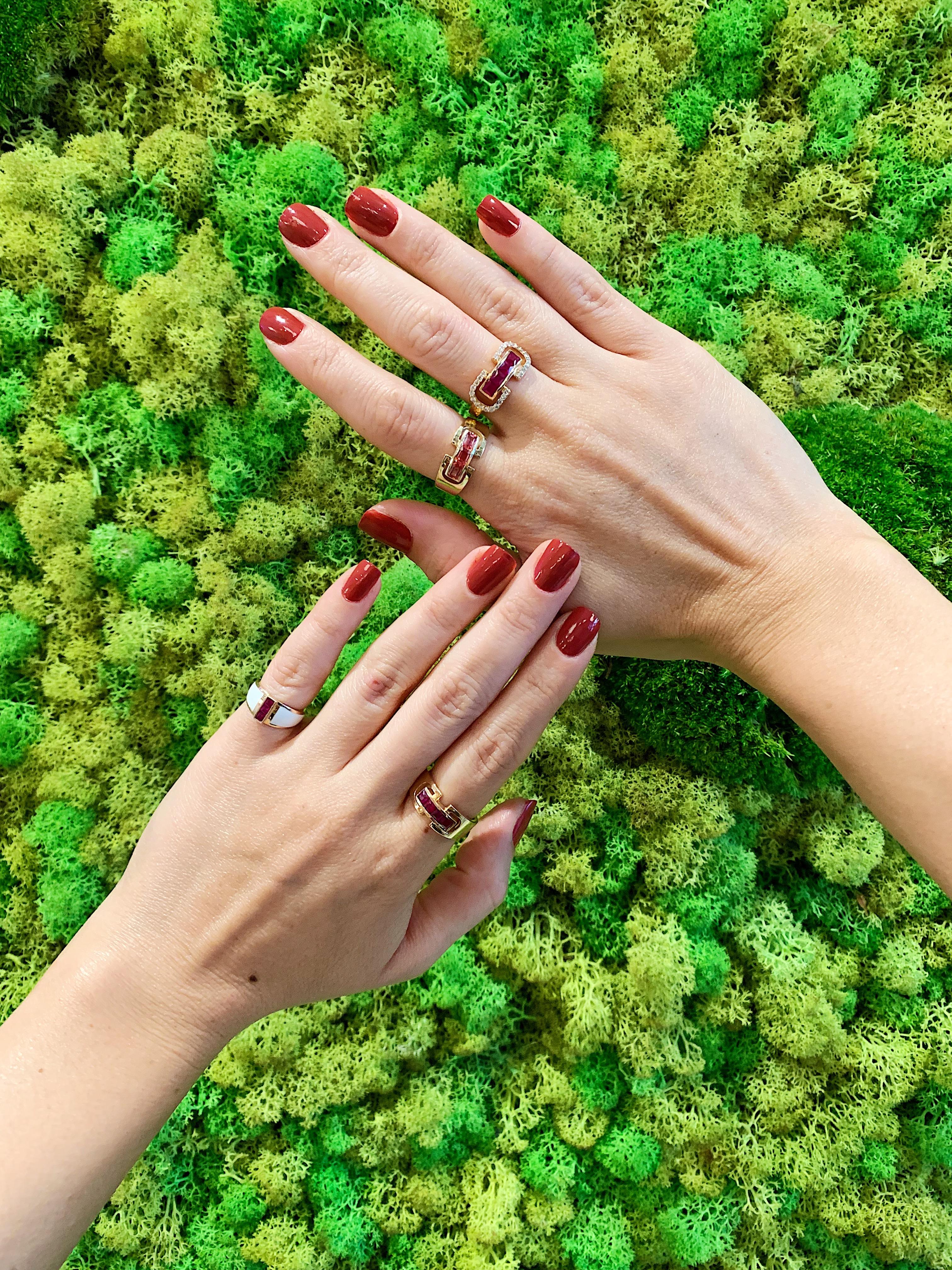 Customizable Sim and Roz 14K Rose Gold Ring with 0.79 Carats Princess ...