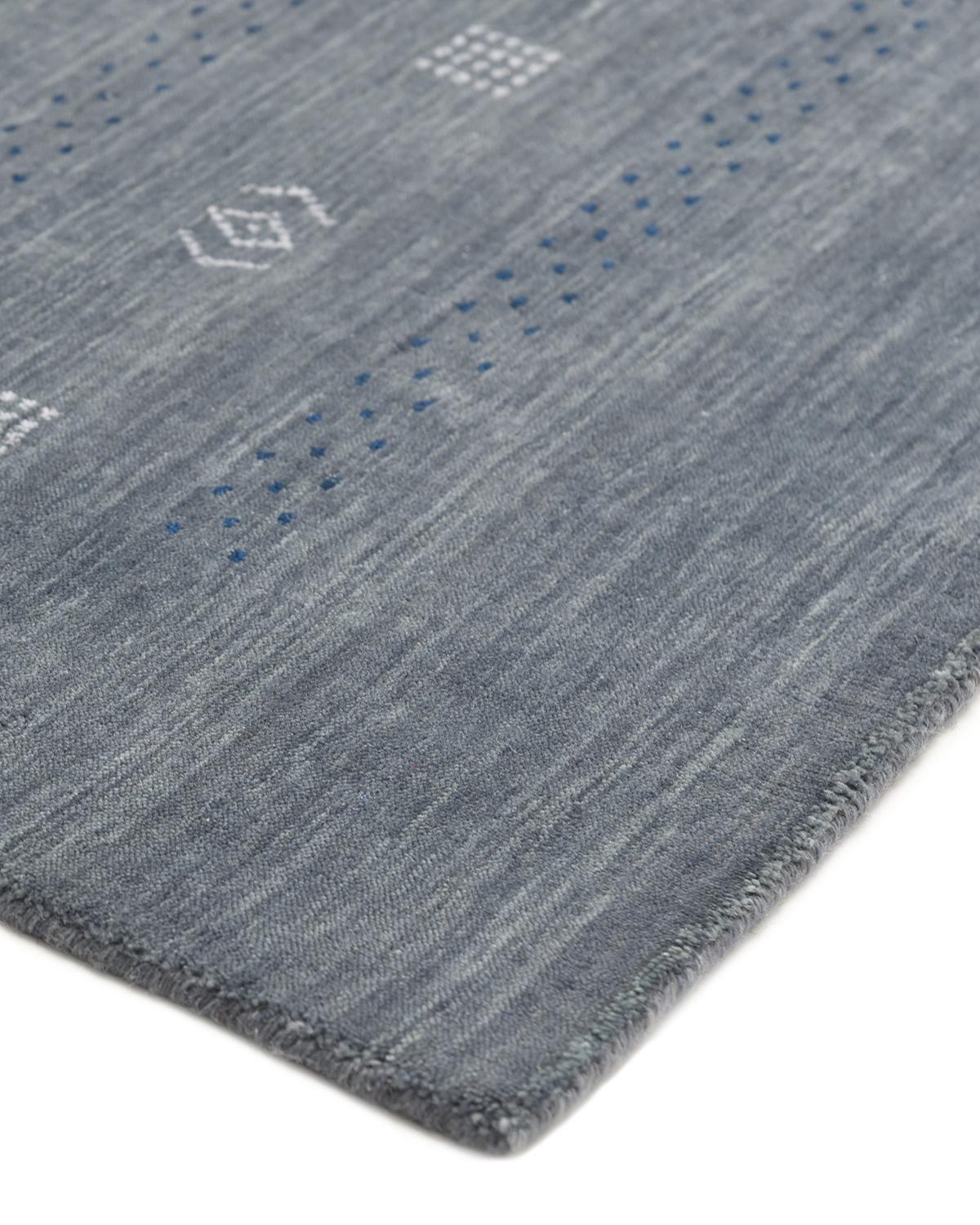 Simi, Bohemian Gabbeh Hand Knotted Area Rug, Slate For Sale at 1stDibs