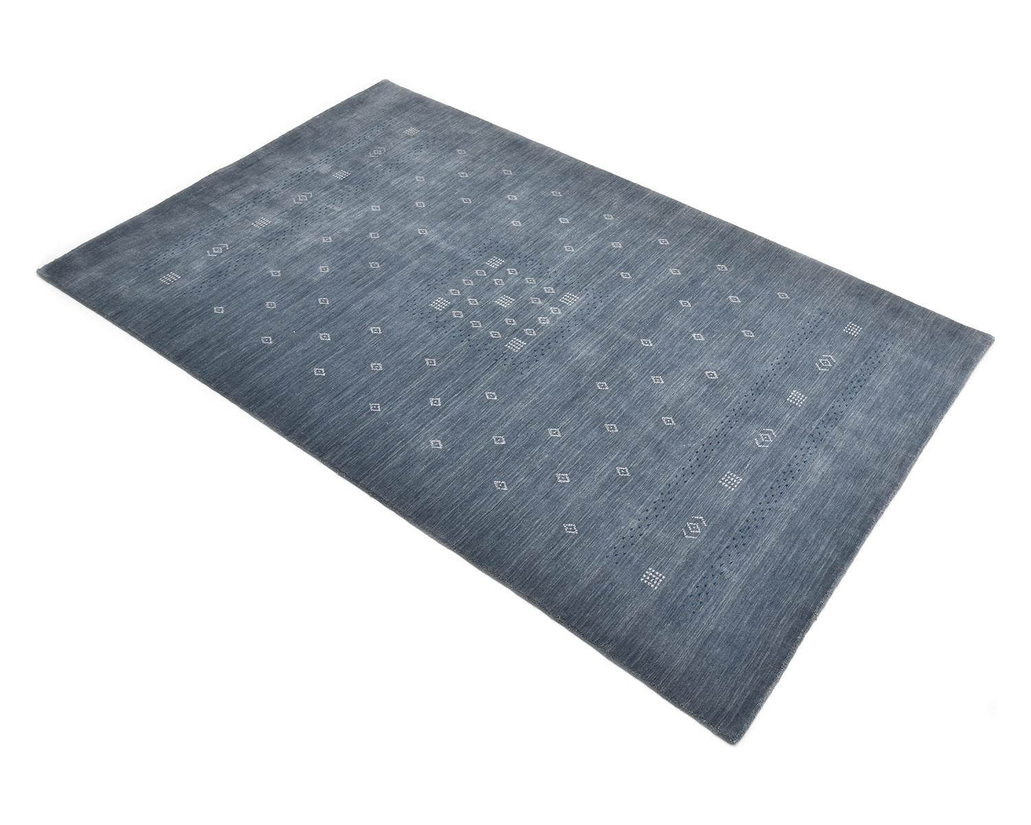 Simi, Bohemian Gabbeh Hand Knotted Area Rug, Slate For Sale at 1stDibs