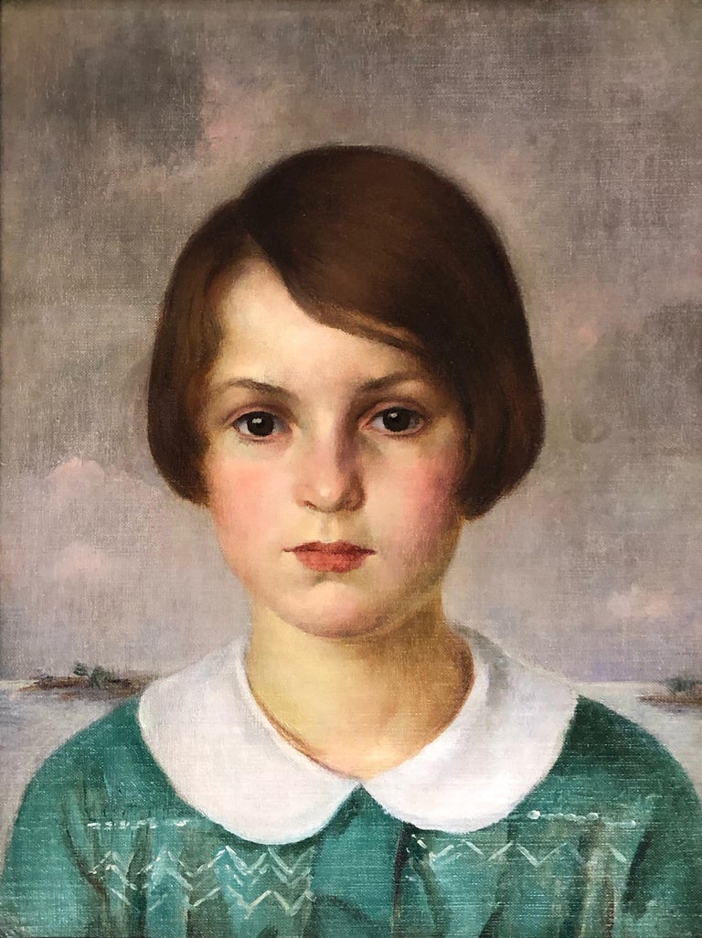 Simka Simkhovitch - Young Girl in Green Dress at 1stDibs