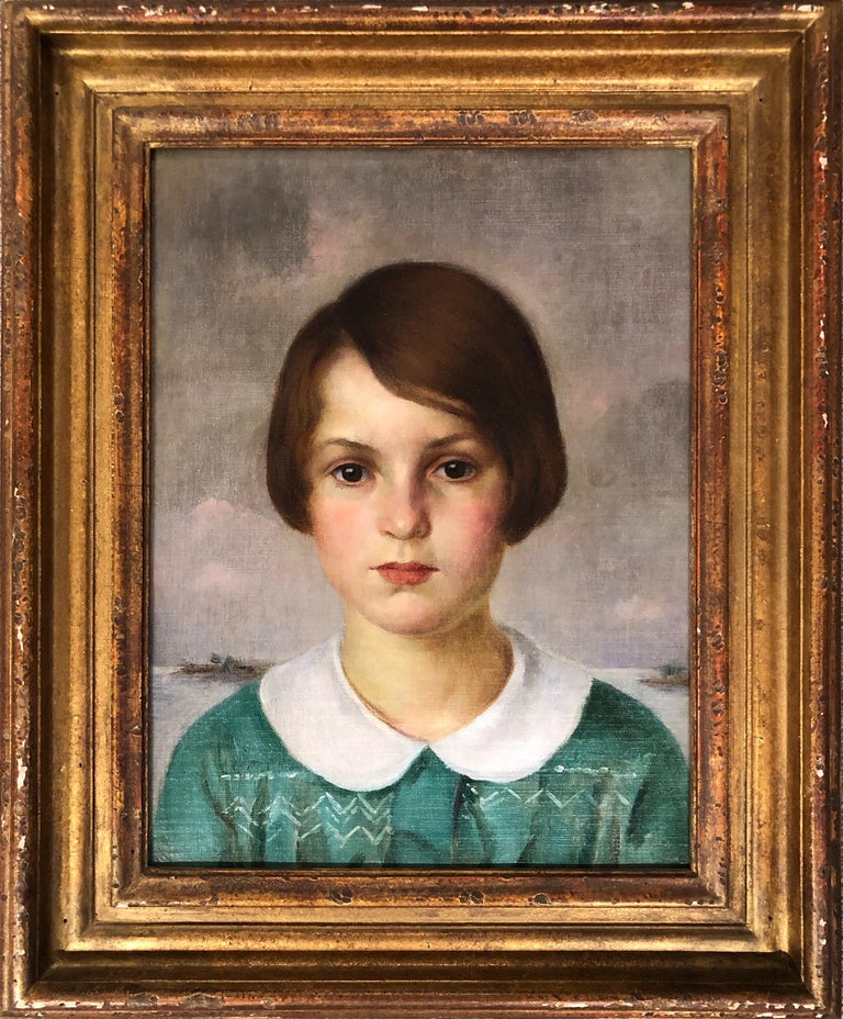 Simka Simkhovitch - Young Girl in Green Dress at 1stDibs
