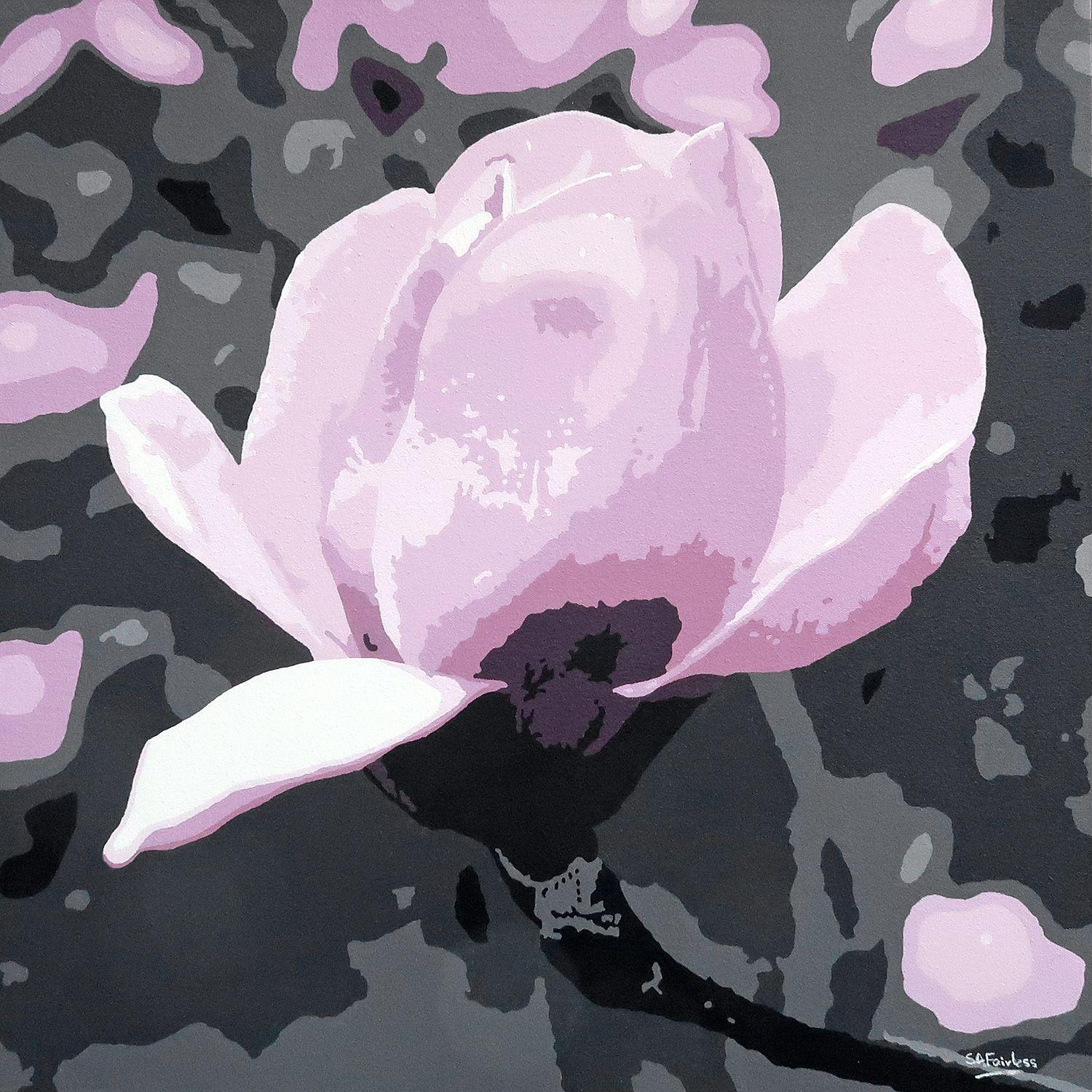 Simon Fairless - Spring Blossom - White, Painting, Acrylic on Canvas ...