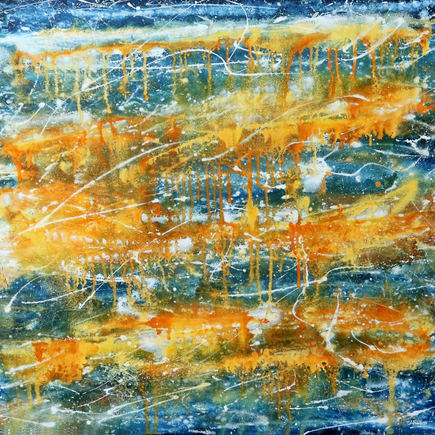 Simon Fairless - Blue Sky and Wheatfields, Painting, Acrylic on Canvas ...