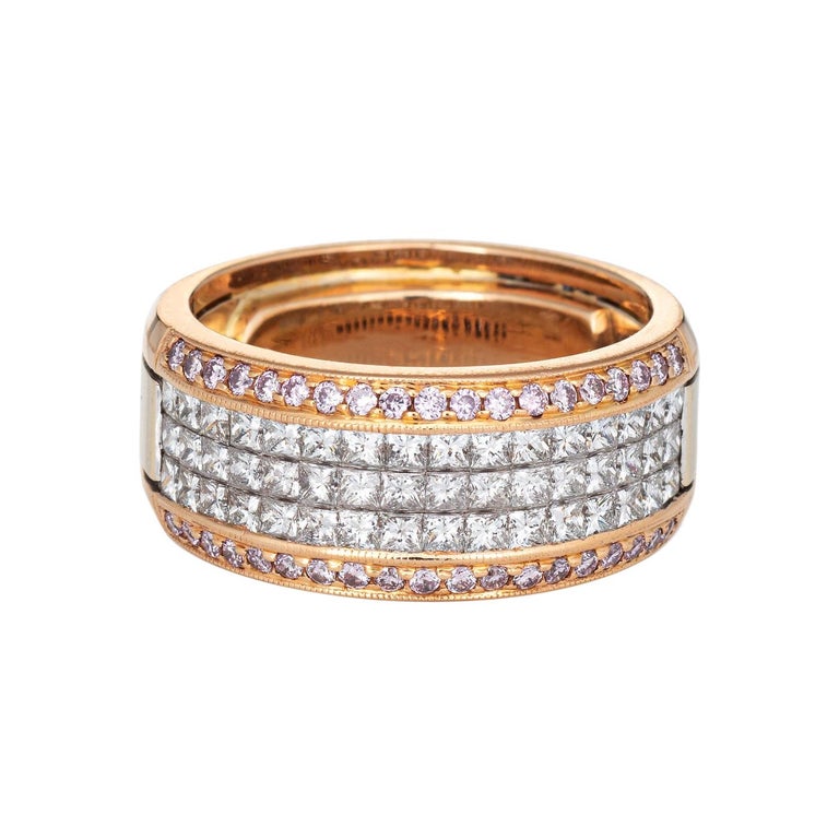 Simon G 1.36ct Pink Diamond Caviar Collection Band Ring Estate Jewelry ...