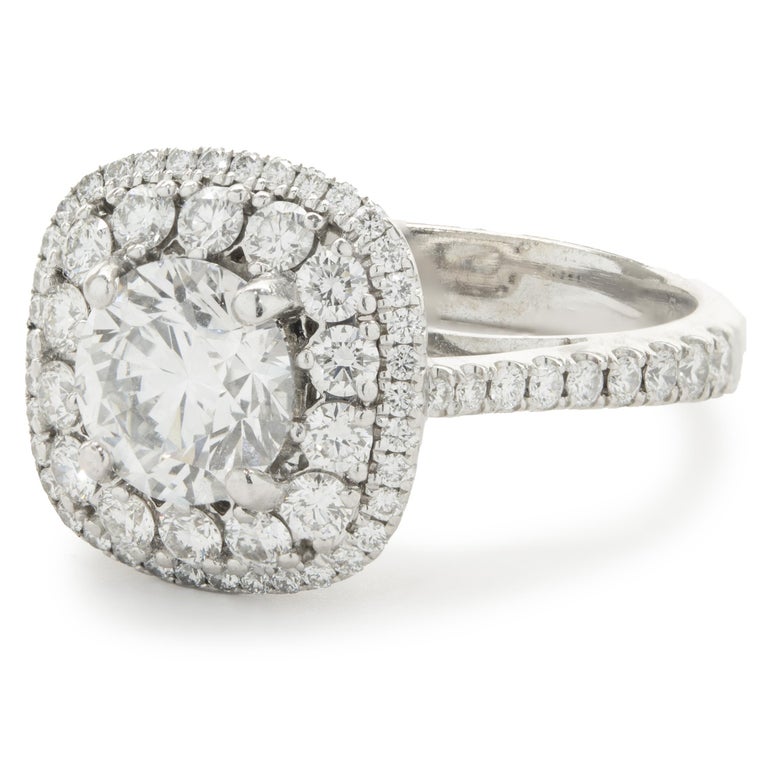 Simon G 18 Karat White Gold Round Brilliant Diamond Engagement Ring For ...