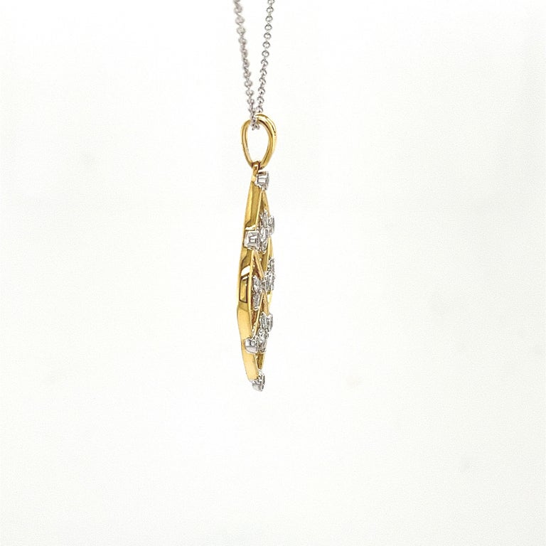 Simon G. 18K Two-Tone Gold Lacework Diamond Pendant Necklace in 18K ...