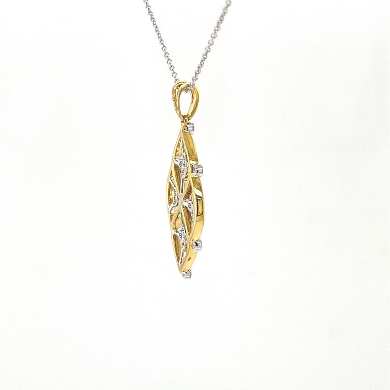 Simon G. 18K Two-Tone Gold Lacework Diamond Pendant Necklace in 18K ...