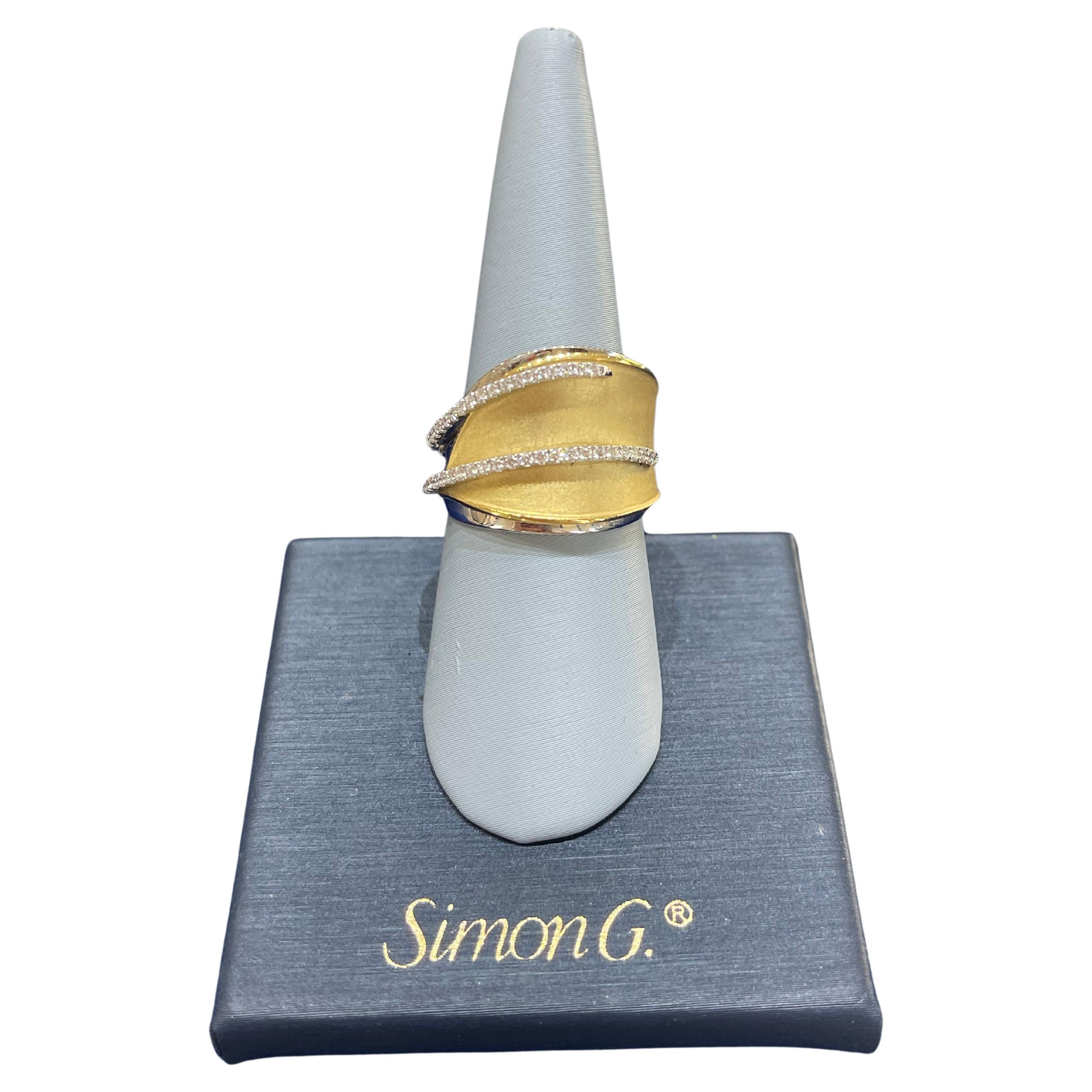 Vintage Cartier Diamond 18k Two Tone Honey Moon Ring For Sale at 1stDibs