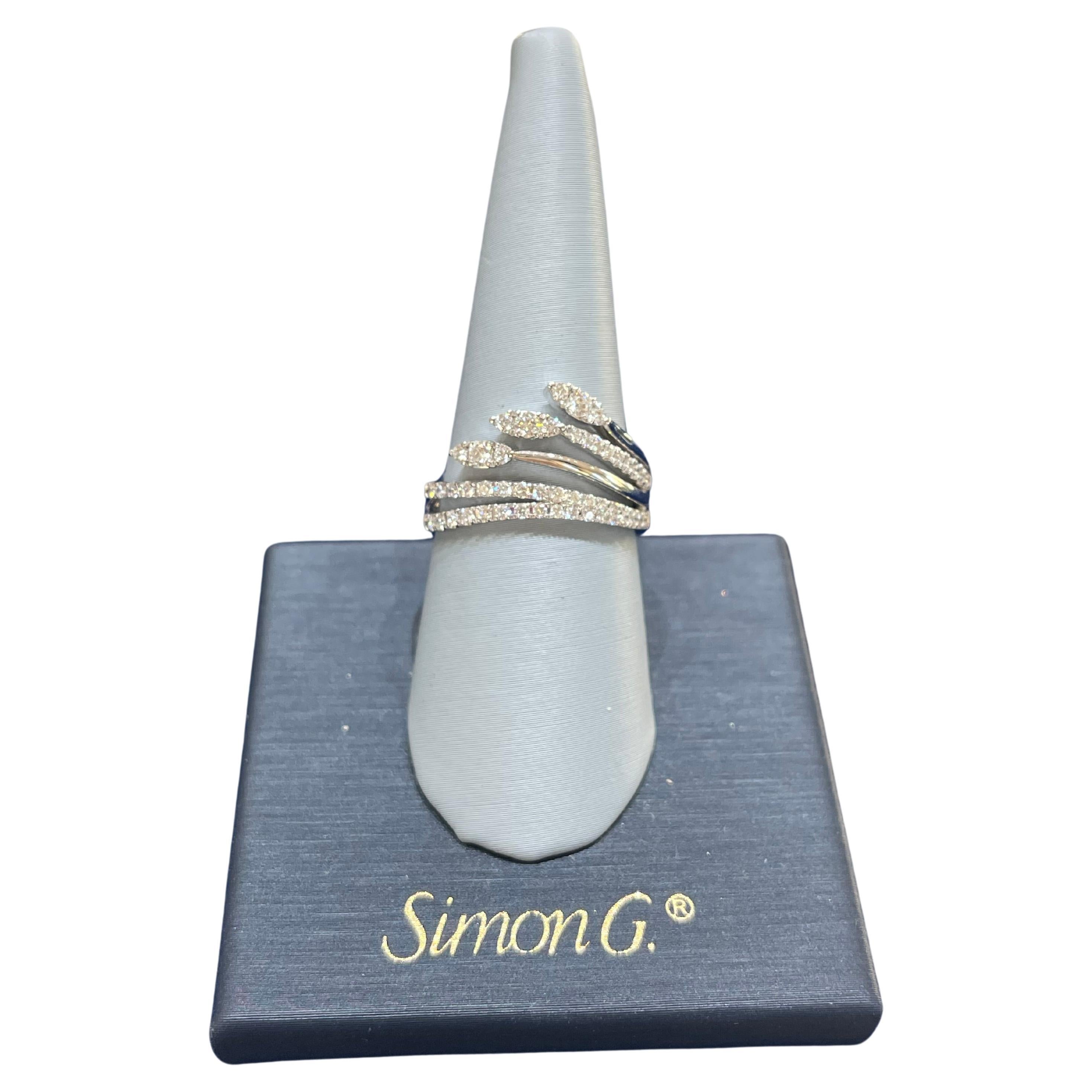 Simon G 18K Two Toned .97 CTW Diamond Fashion Band For Sale at 1stDibs