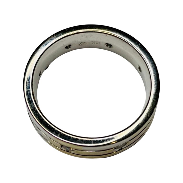 Simon G 18K White Gold and Diamond Band For Sale at 1stDibs