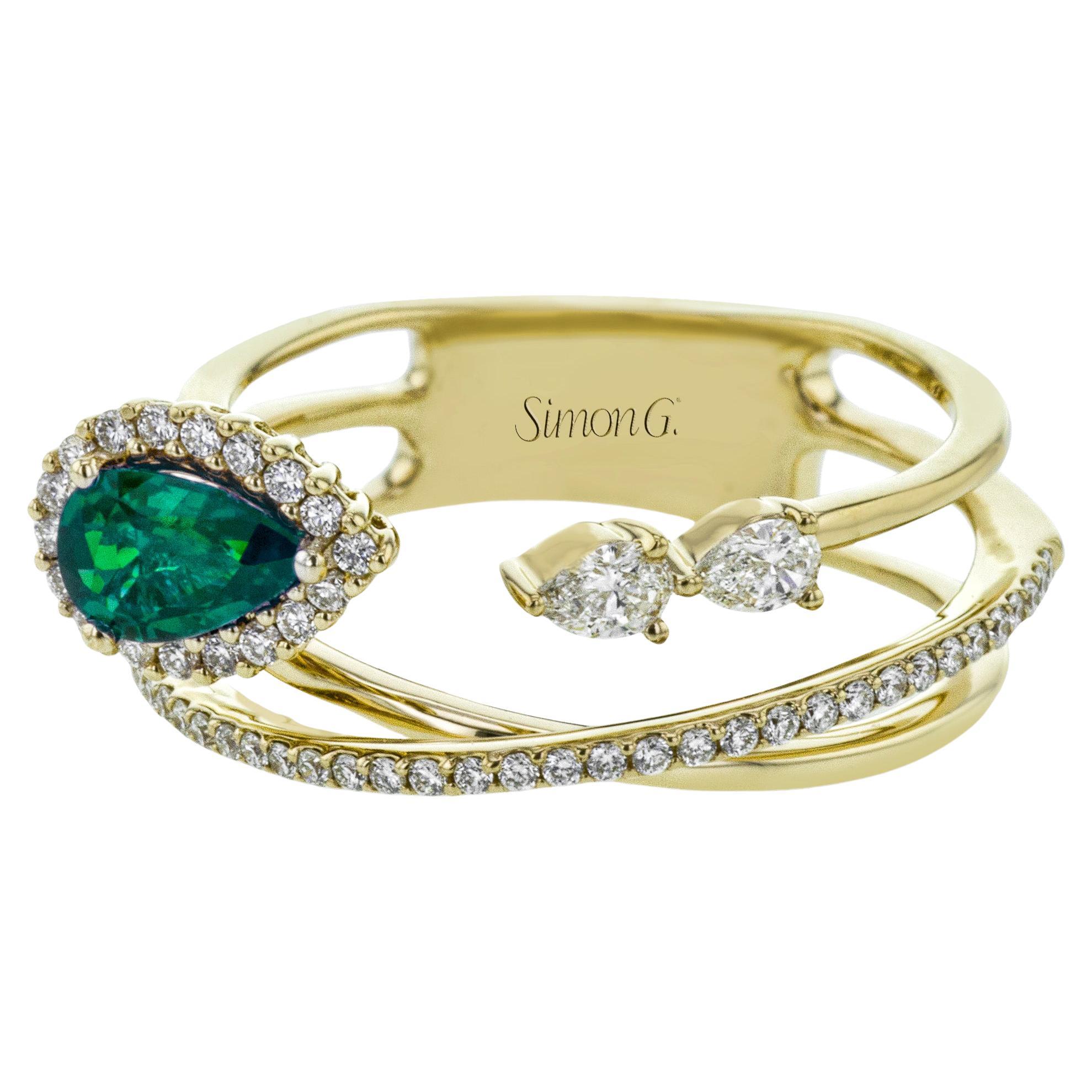 Simon G. MR2627 18K White and Rose Gold Pink Diamond "Mosaic" Ring For ...