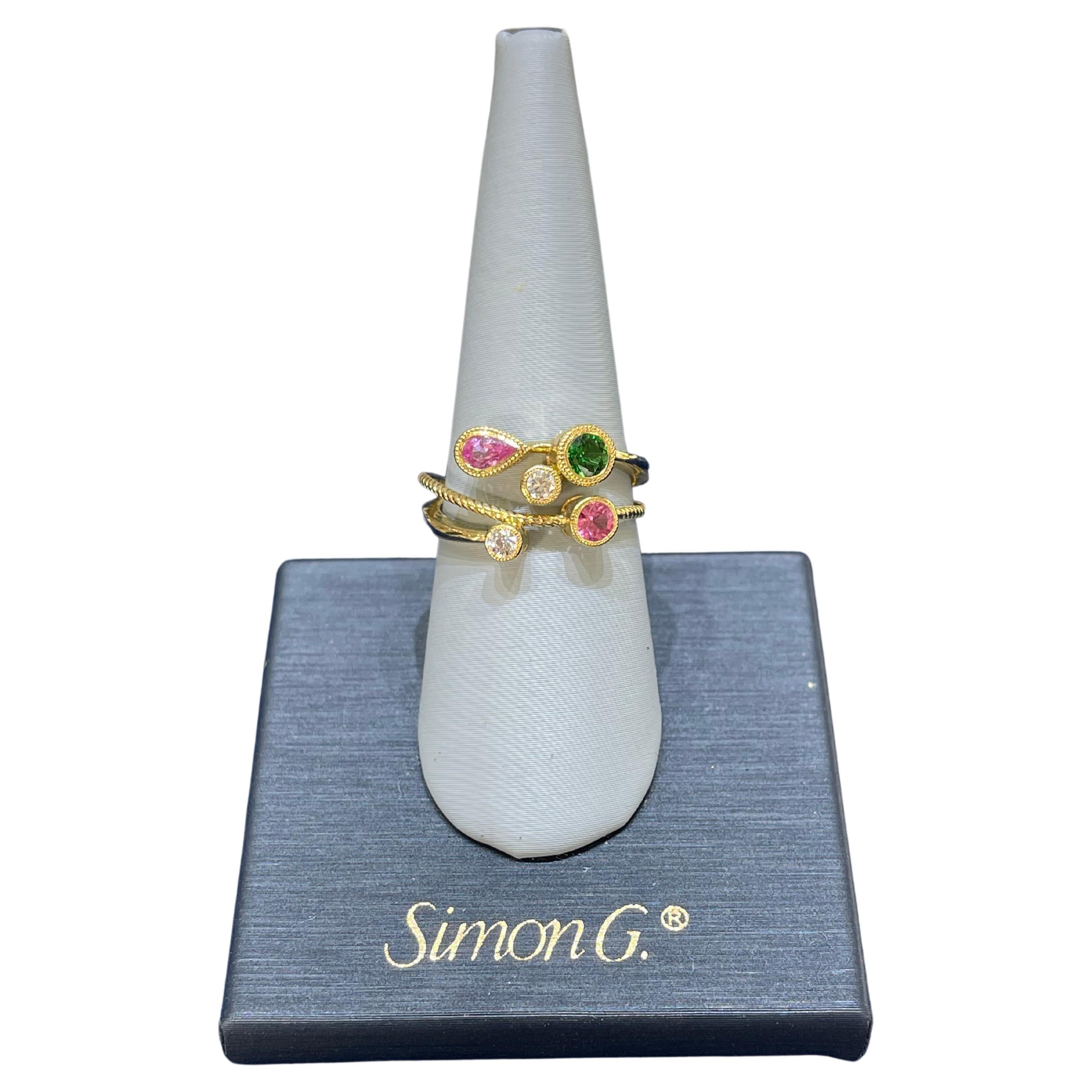 18k Gold Pink Sapphire, Diamond, and Tsavorite Flying Pig Ring For Sale ...