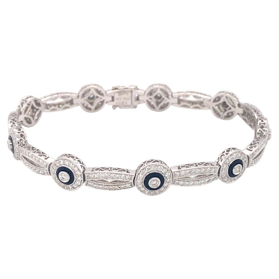 Roman Malakov 2 53 Carat Total Diamond And White Gold Bracelet For Sale