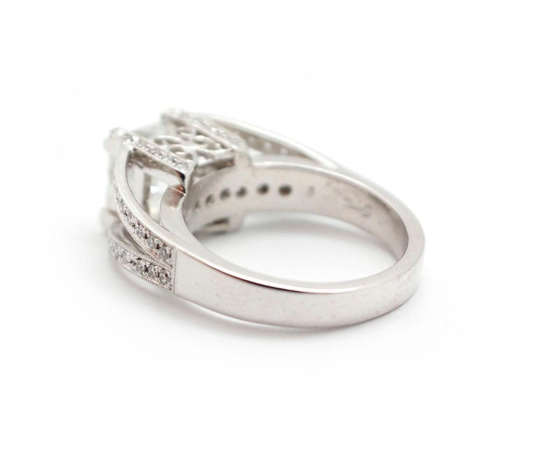 Simon G Custom Platinum Engagement Ring, 3.02 Carat Square Modified ...