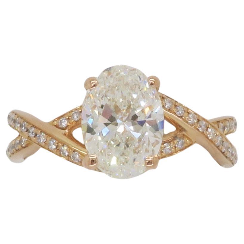 Simon G Diamond Engagement Ring in 18k Rose Gold For Sale at 1stDibs