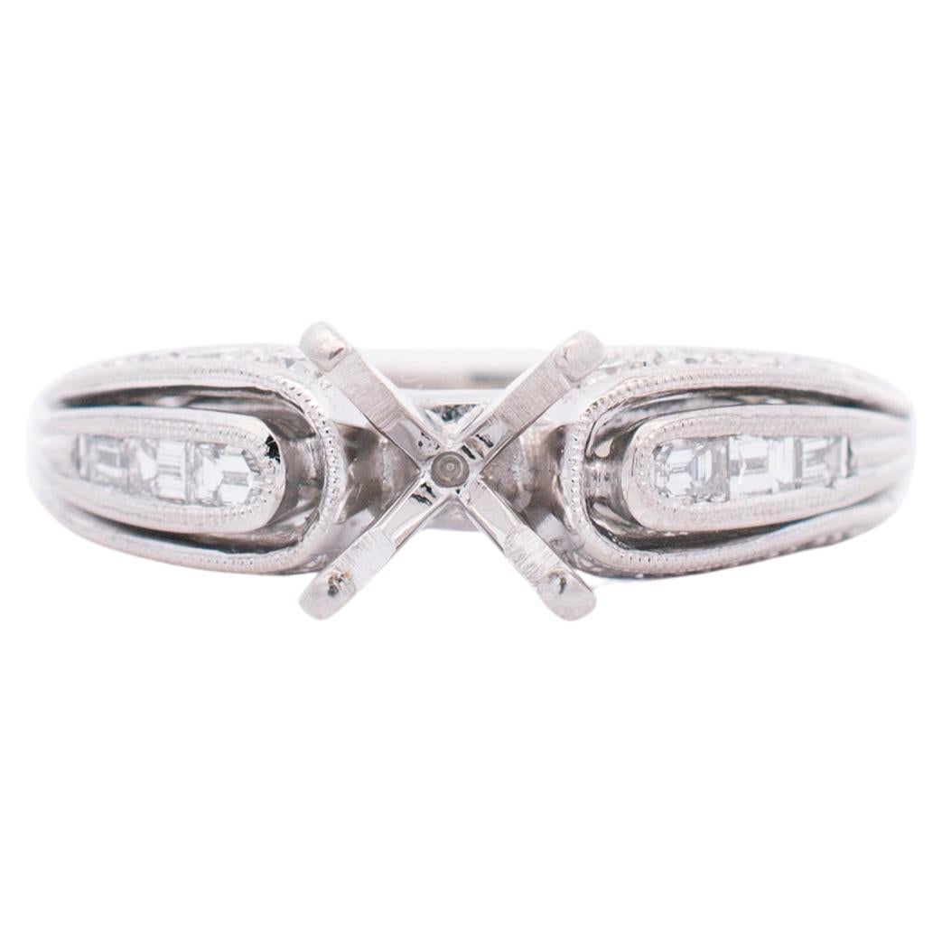 Tacori Ladies Platinum Squared Three Stone Diamond Semi Mount ...