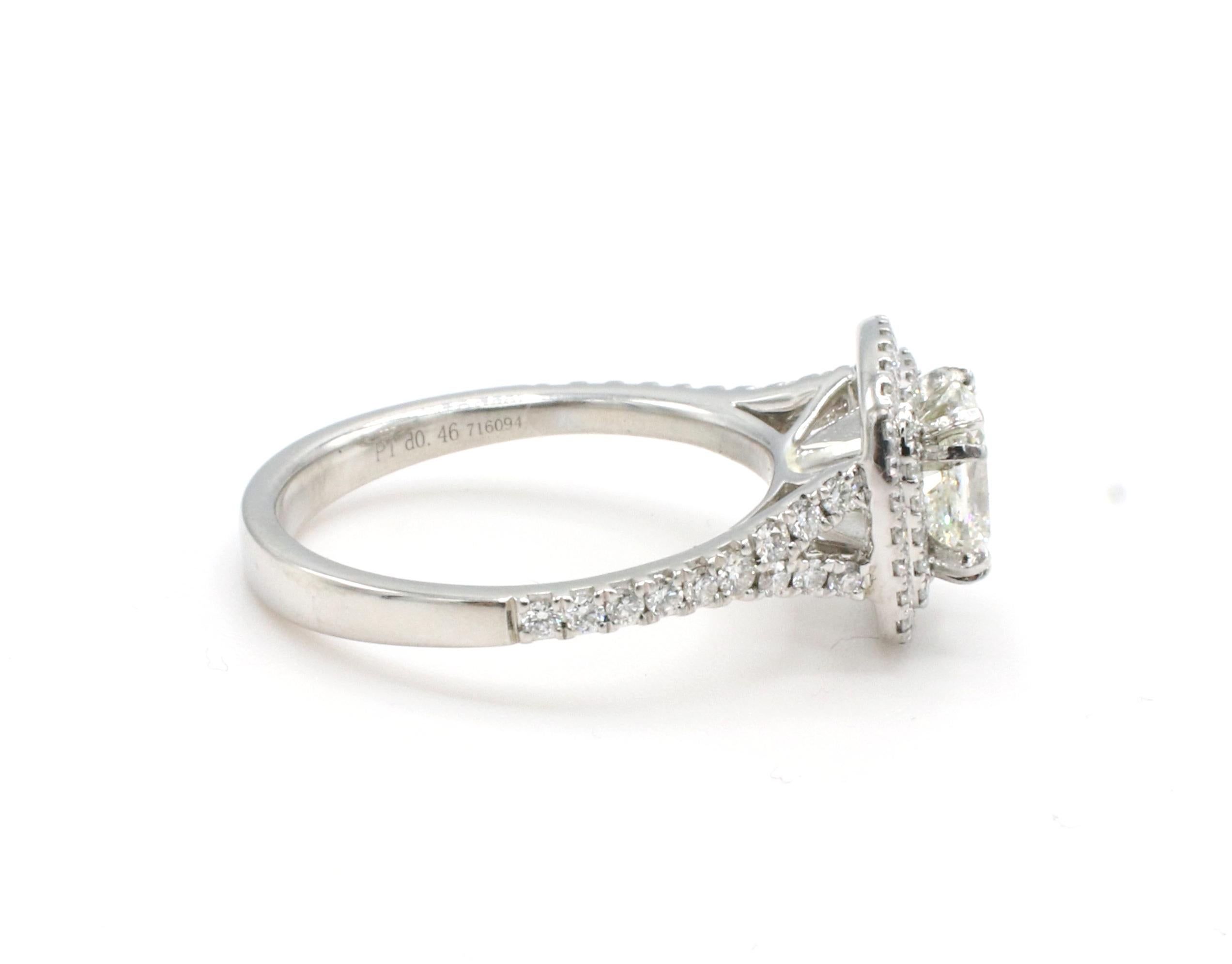 Simon G. Platinum Cushion Diamond Double Halo Engagement Ring For Sale ...