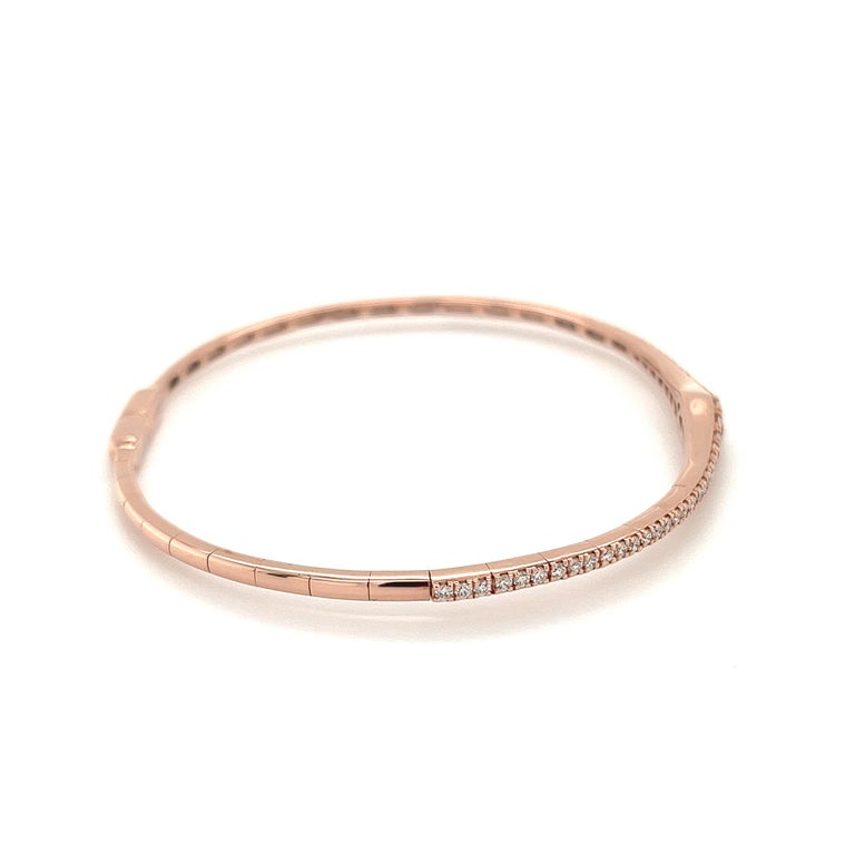 Simon G. Tapered Diamond Bangle Bracelet in 18K Rose Gold For Sale at ...