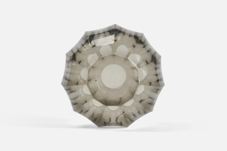 Simon Gate, Vase, Smoked Glass, Sweden, 1940s For Sale at 1stDibs
