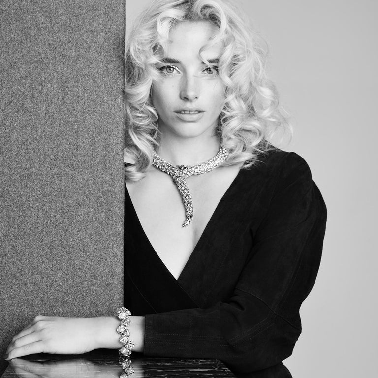 Simon Harrison Blue Crystal Snake Necklace For Sale at 1stdibs