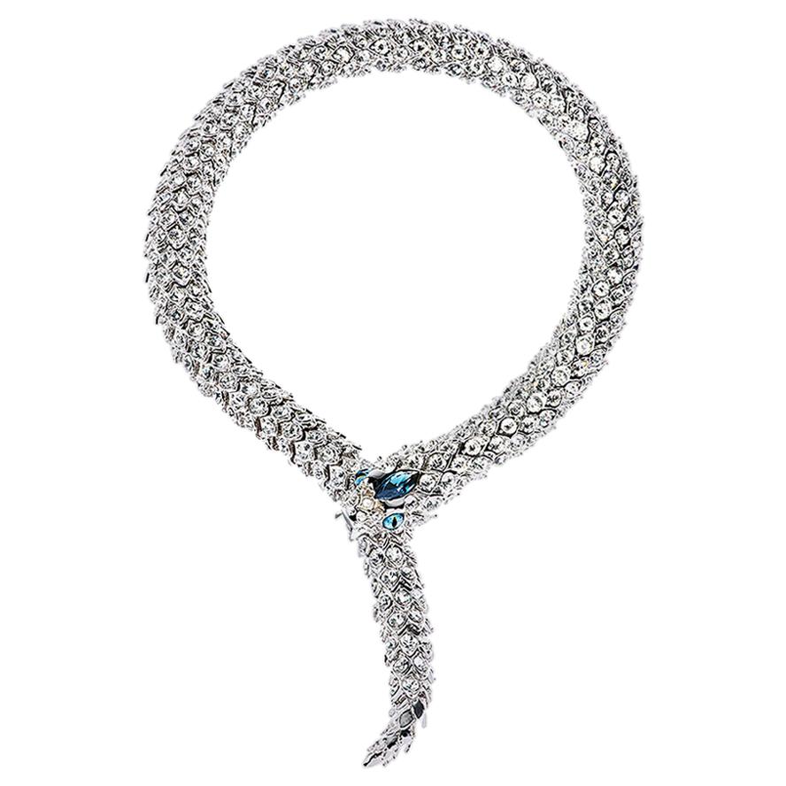 Articulated Diamond Snake Necklace at 1stdibs