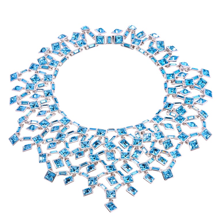 Simon Harrison Claudette Large Aquamarine Crystal Necklace For Sale at ...