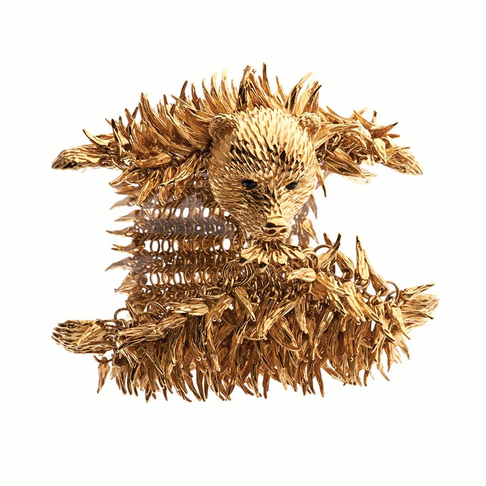 Simon Harrison Dionysus Gold Stainless Steel Bear Bracelet at 1stDibs