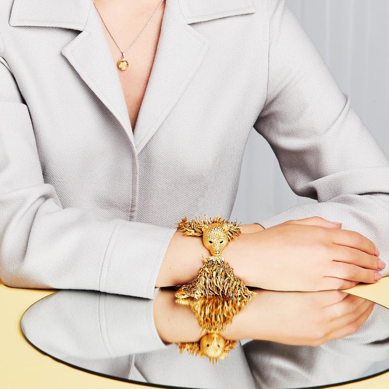 Simon Harrison Dionysus Gold Stainless Steel Bear Bracelet at 1stDibs