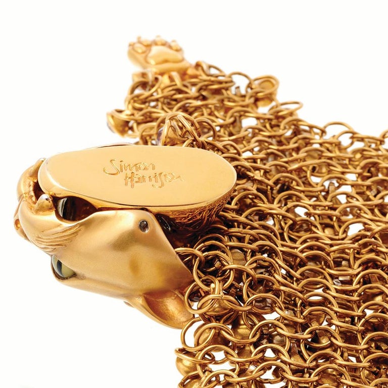 Simon Harrison Dionysus Leopard Gold Crystal and Stainless Steel ...