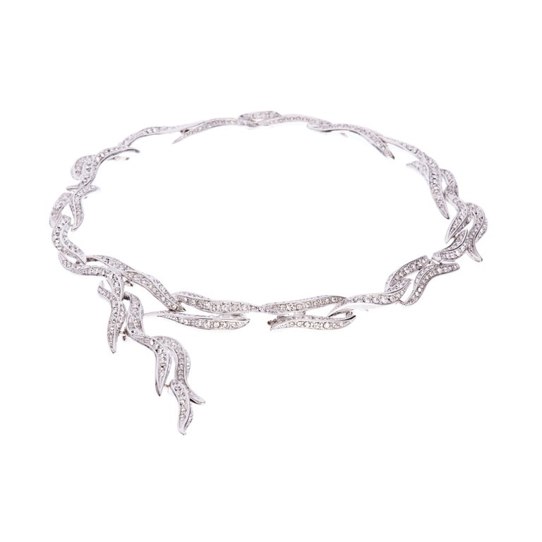 Simon Harrison Flaming Heart Drop Crystal Necklace For Sale at 1stDibs