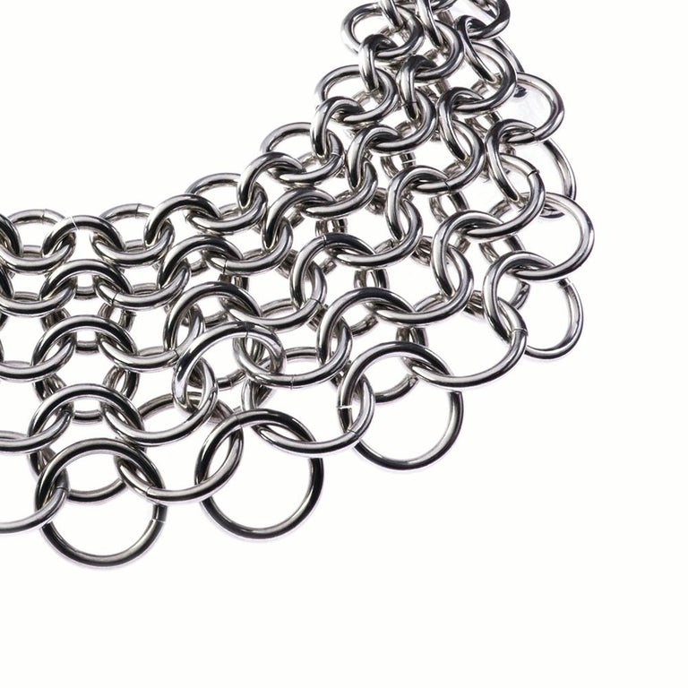 Simon Harrison Joan Small Stainless Steel Chain Mail Necklace For Sale ...