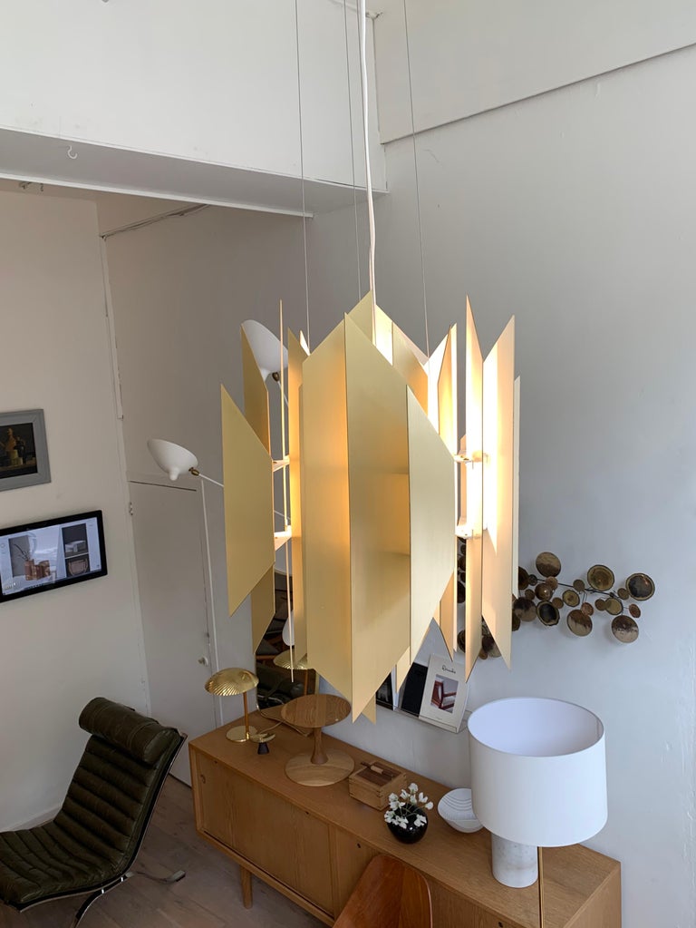 Large Brass Divan Pendant by Simon Henningsen - Lyfa Denmark For Sale at 1stDibs