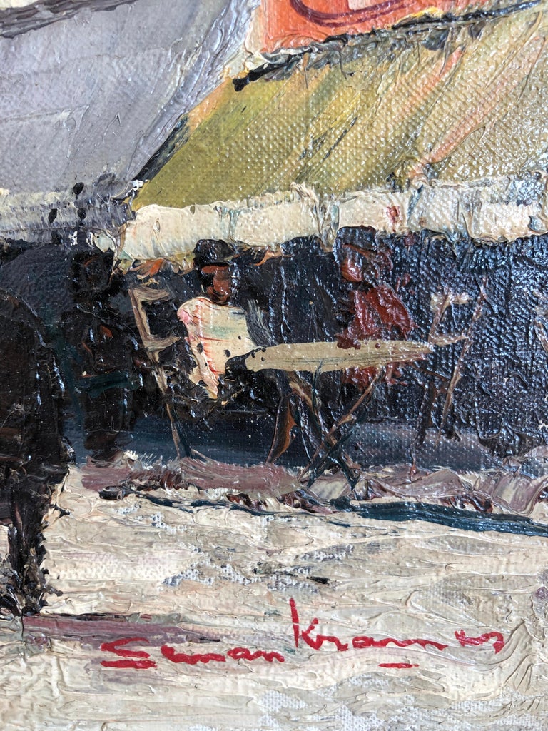 Simon Kramer - Busy street in Montmartre, Paris For Sale at 1stDibs