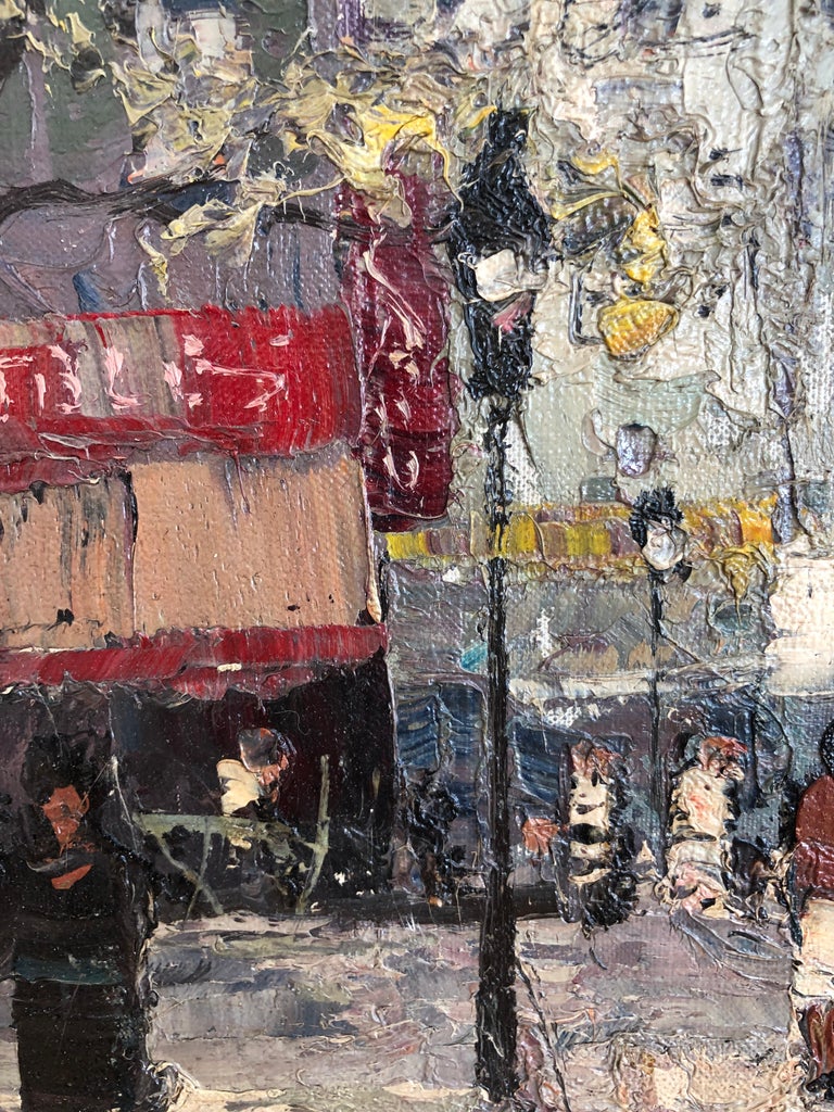 Simon Kramer - Busy street in Montmartre, Paris For Sale at 1stDibs
