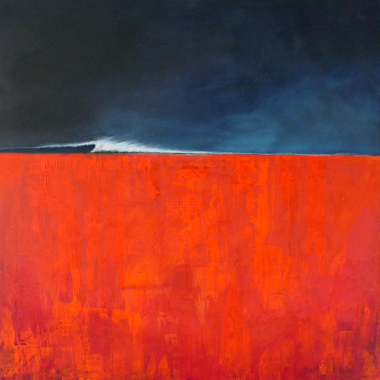 Simon Ledson - Red Right - contemporary abstract landscape red mixed ...