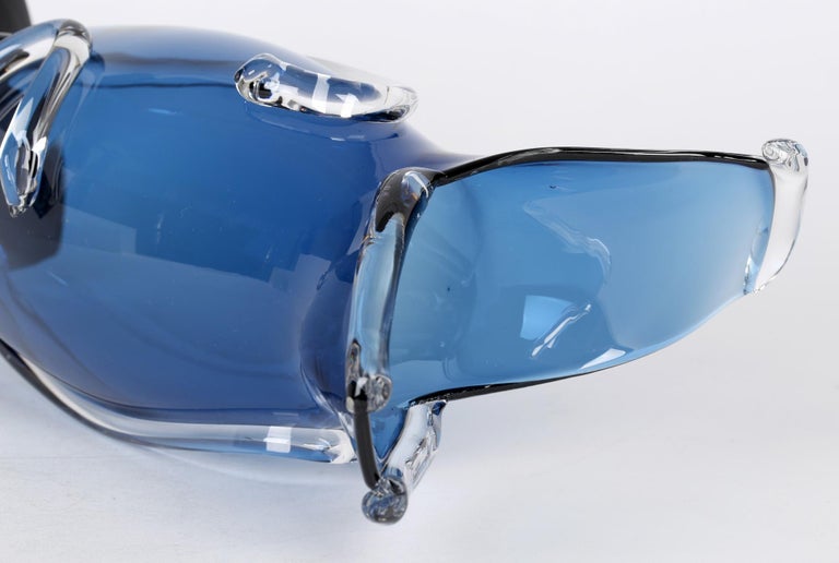 Simon Moore English Hand Blown Blue Art Glass Vase Dated 1989 For Sale ...