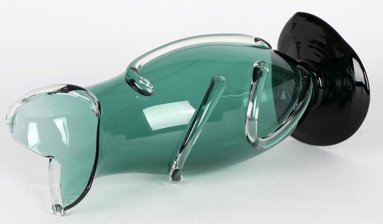 Simon Moore English Hand Blown Green Art Glass Vase, Circa 1989 For ...