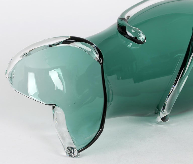 Simon Moore English Hand Blown Green Art Glass Vase, Circa 1989 For ...