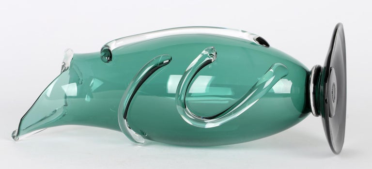 Simon Moore English Hand Blown Green Art Glass Vase, Circa 1989 For ...