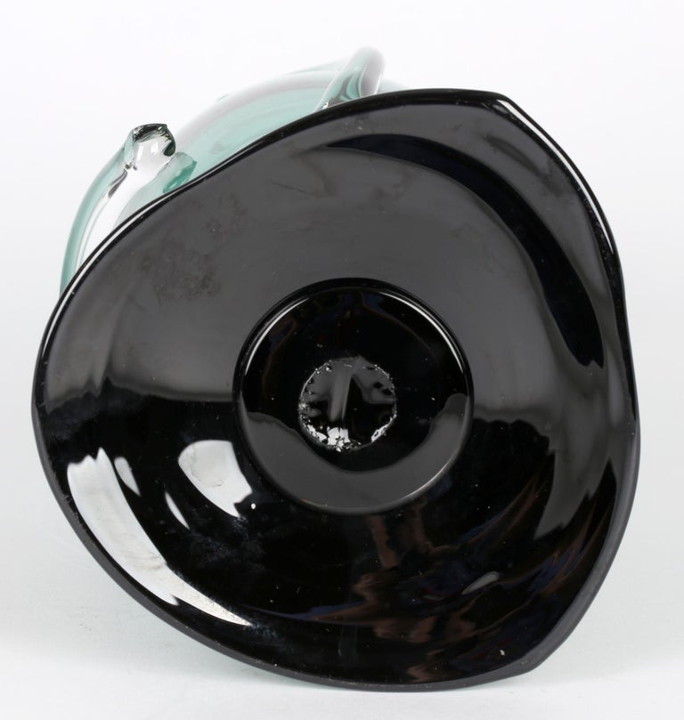 Simon Moore English Hand Blown Green Art Glass Vase, Circa 1989 For ...