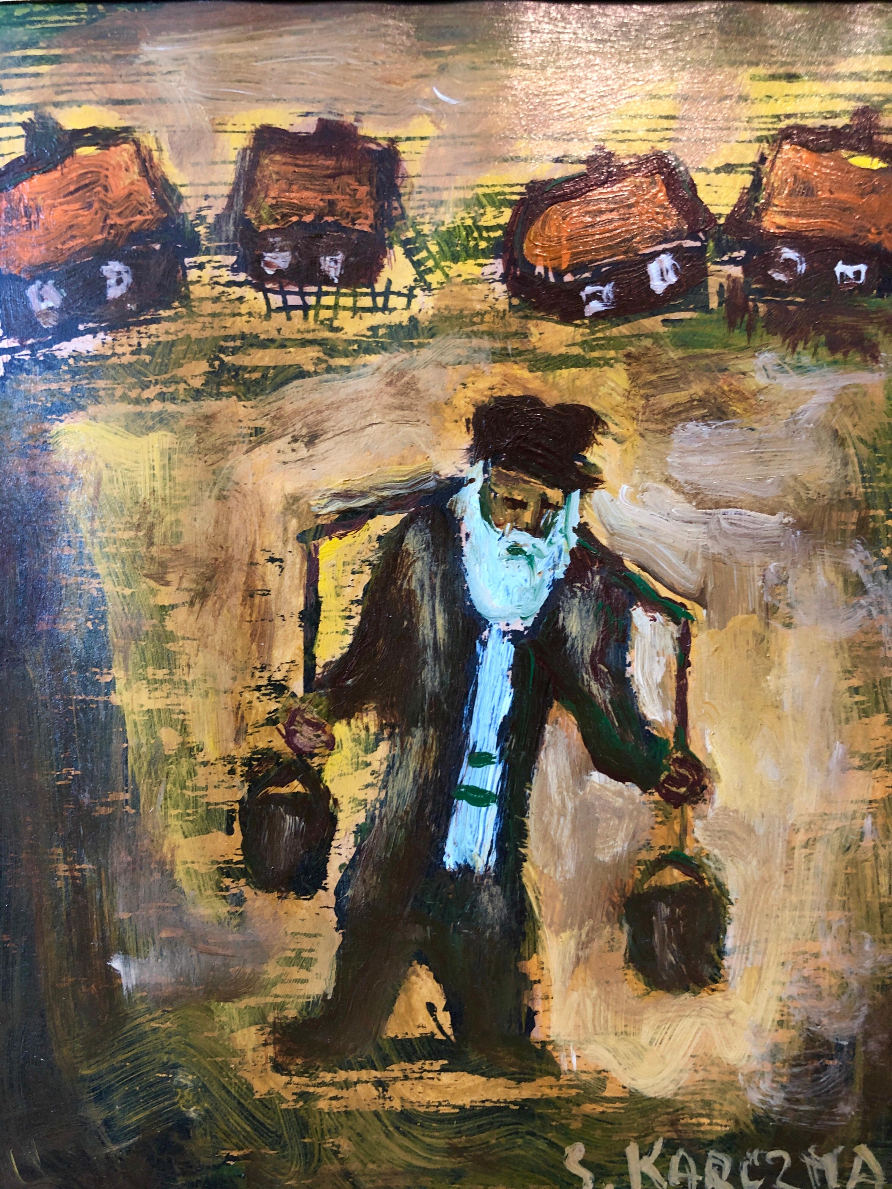 Simon Natan Karczmar - Judaica Polish Oil Painting Hasidic Eastern ...