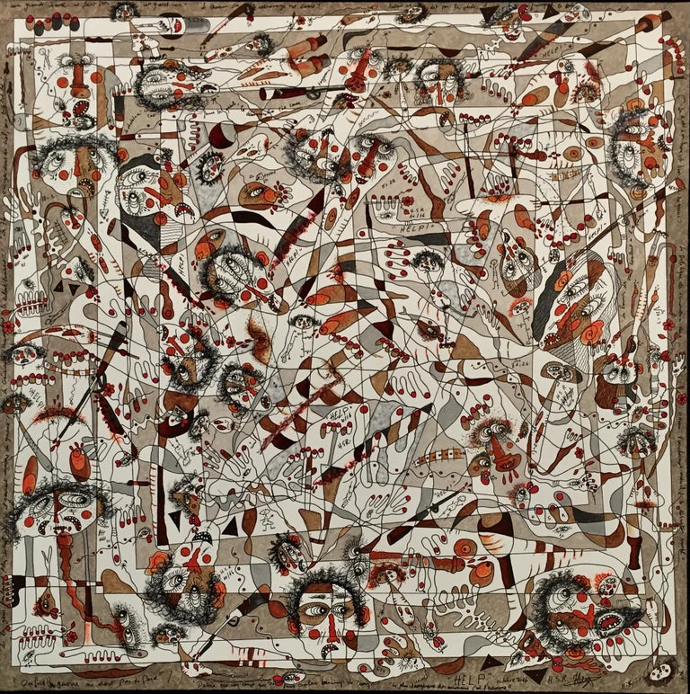 Simon Richard Halimi - Help - Acrylic Large Painting Green Black Brown ...