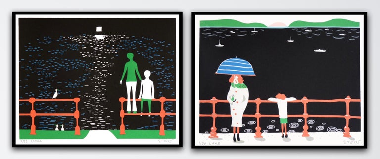 Simon Tozer - Luna and Lake Walk For Sale at 1stDibs