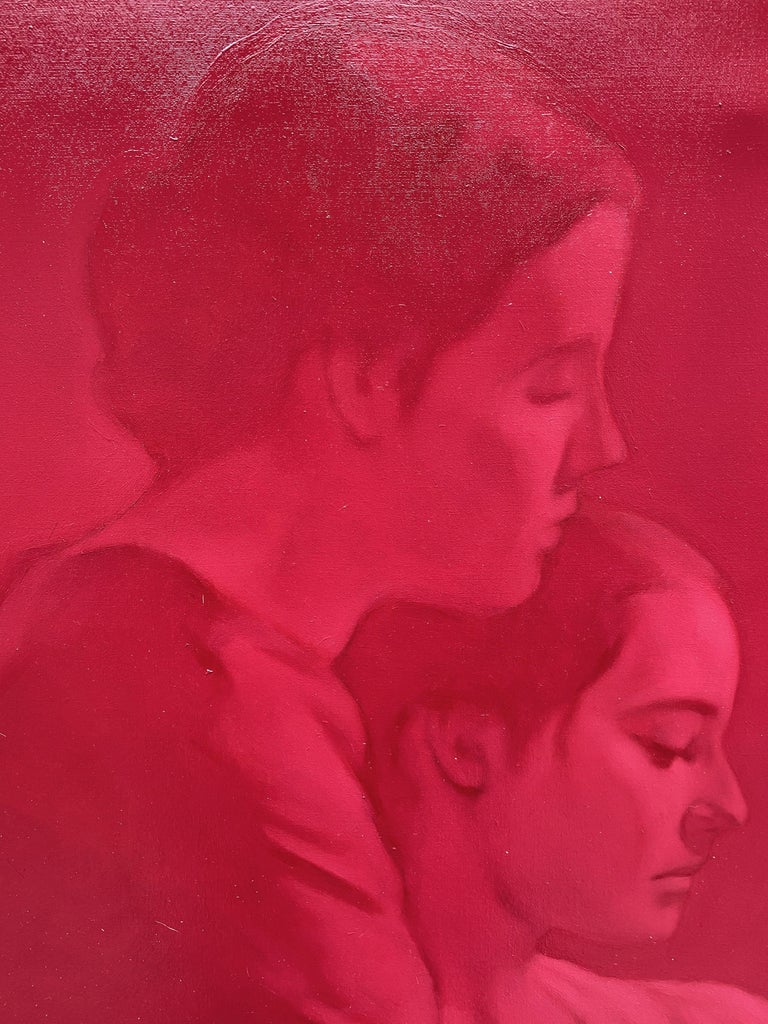 Simone Geraci - Oil portrait of two lady readers in red by poetic ...